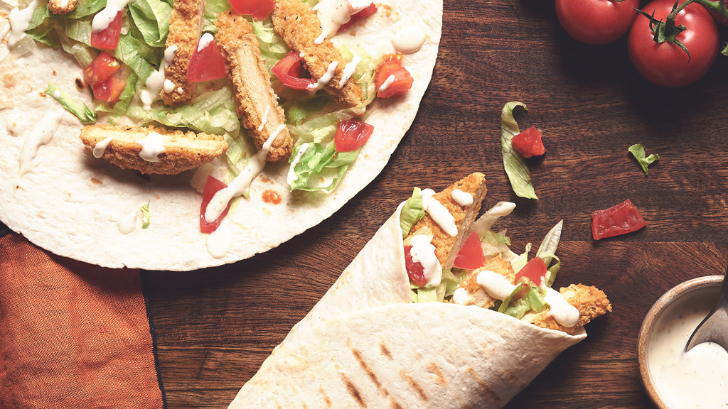 Meat Free Southern Fried Chicken Burger Wraps Recipe | Quorn