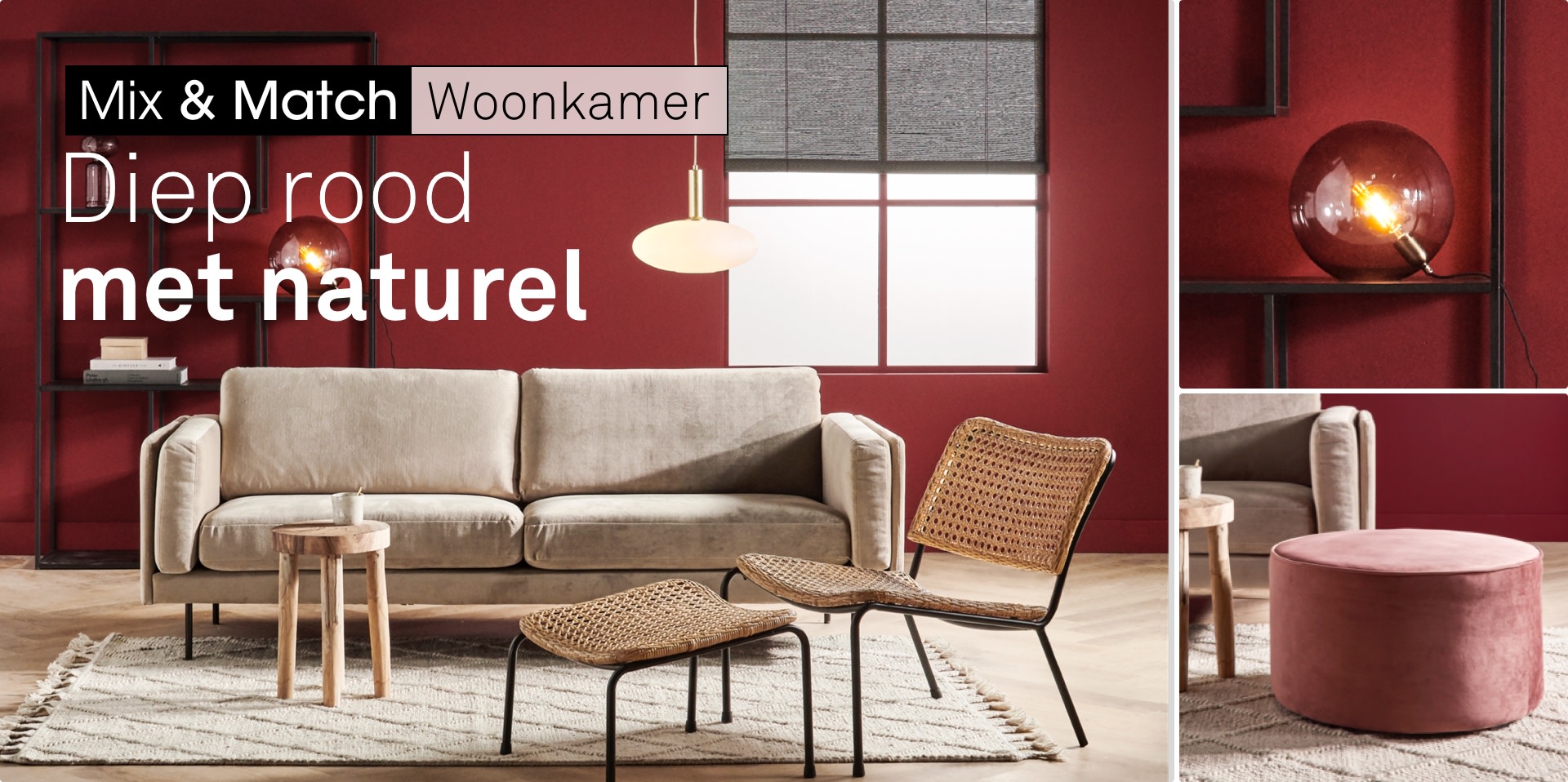 Shop bij KARWEI de producten uit woonkamer Diep rood met naturel