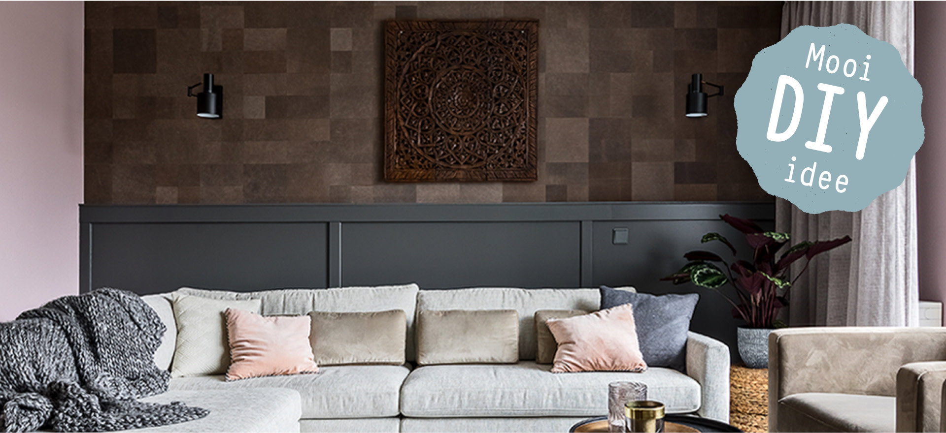 Maak zelf deze lambrisering met leren wand. Bekijk ons Mooi DIY idee