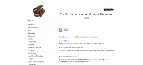 Chest of Books has books on a ton of different subjects, including ...