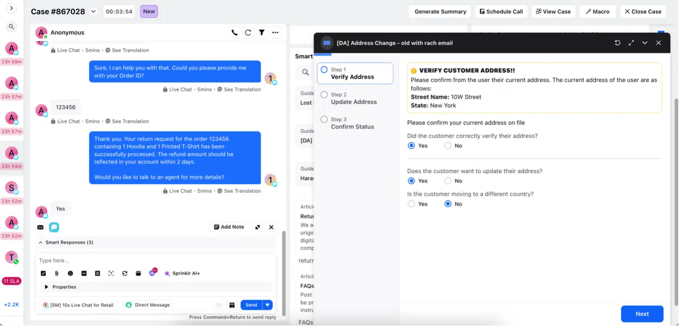 Guided Workflows to Improve Agent Productivity | Sprinklr