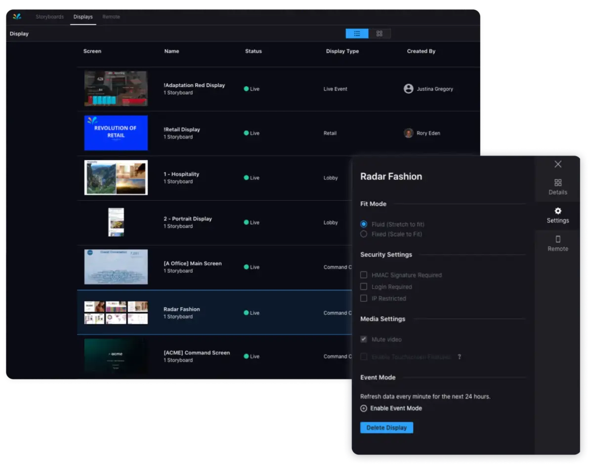 Real-Time Data Visualization & Digital Signage: Sprinklr Display