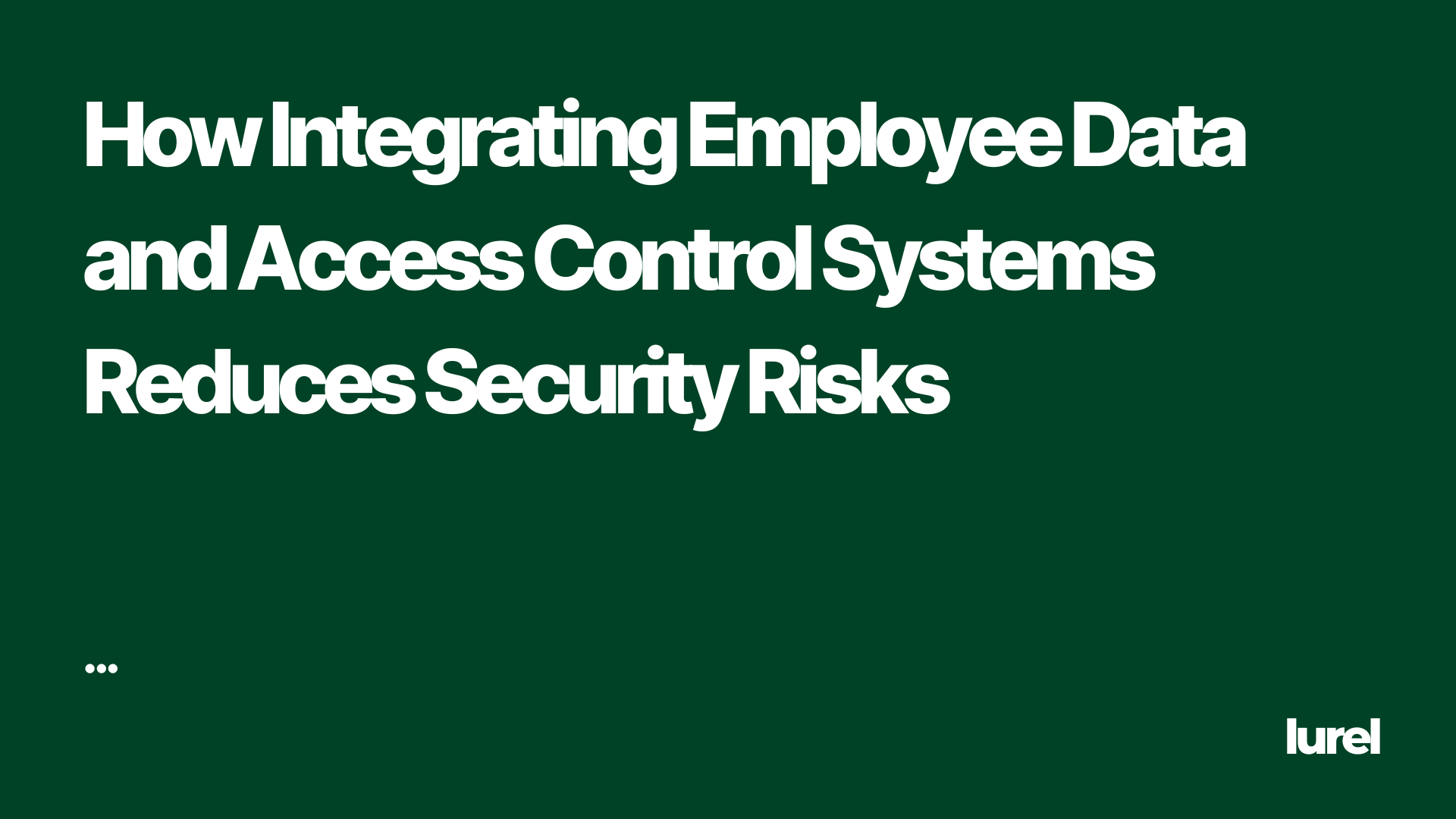Enhance Workplace Security with Integrated Employee Data Control