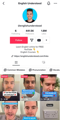 Top 5 tài khoản Tiktok học tiếng Anh miễn phí bạn có thể theo dõi | IDP ...