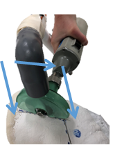 Splitting or windowing plaster of an orthopaedic cast