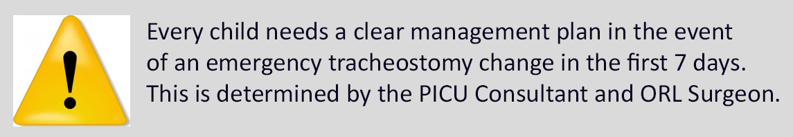 Tracheostomy management for an infant, child or young person