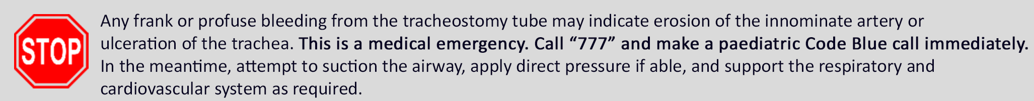 Tracheostomy management for an infant, child or young person