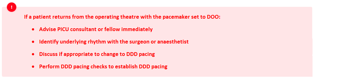 Pacemakers (temporary) for a child
