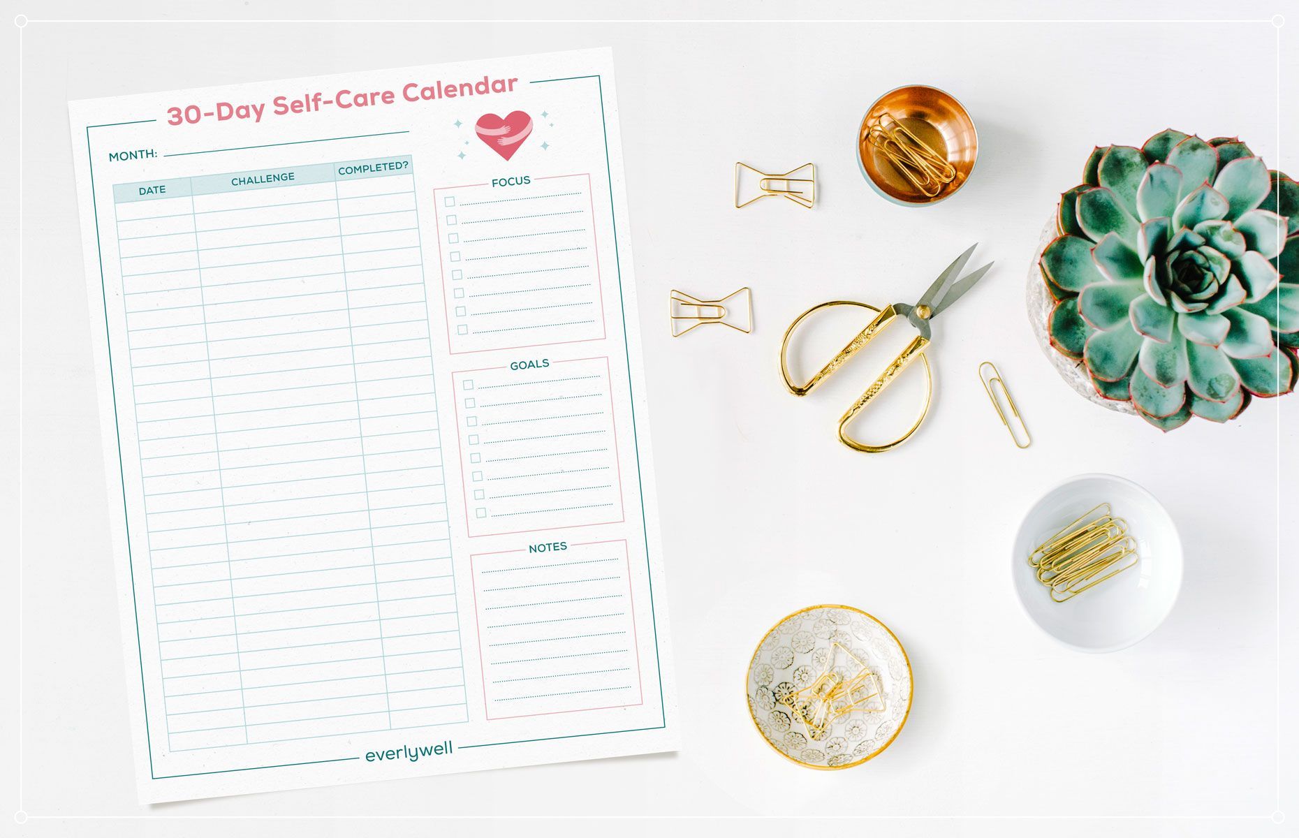 30-Day Self-Care Challenge + Printables - Everlywell Blog | At-Home ...