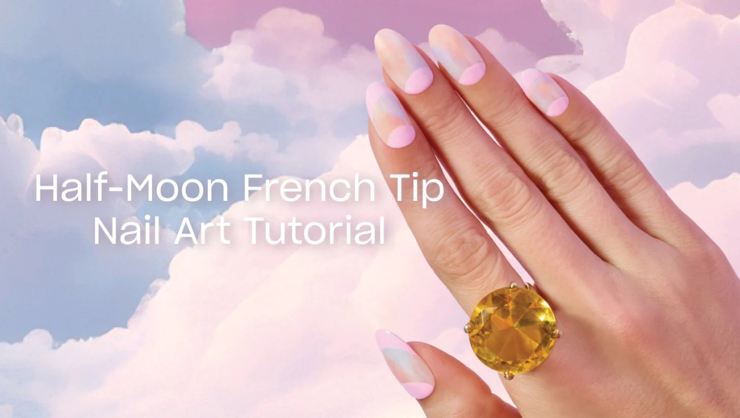 Gleam Makeover DIY Half-Moon French Top Nail Art Look | OPI