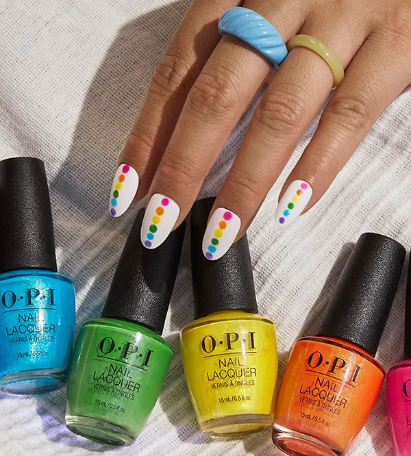 Think Happy! Smiley Face & Multi-Colored DIY Nail Art | OPI
