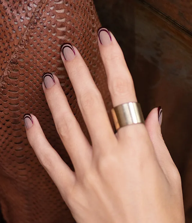 Rose Gold Arches & Neutral Linework Nail Art | OPI