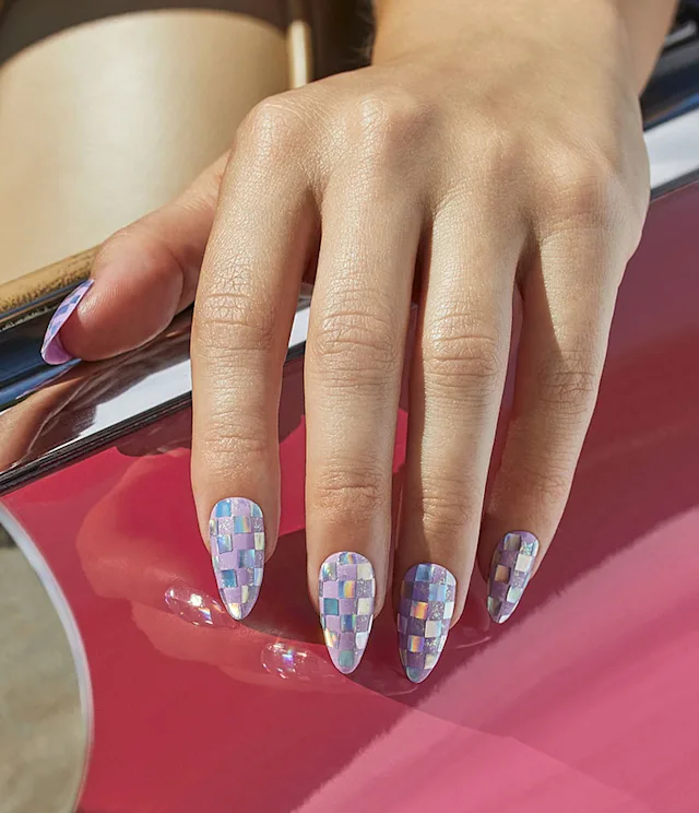 Pixels Unlocked Holographic Checkered Pro Nail Art | OPI