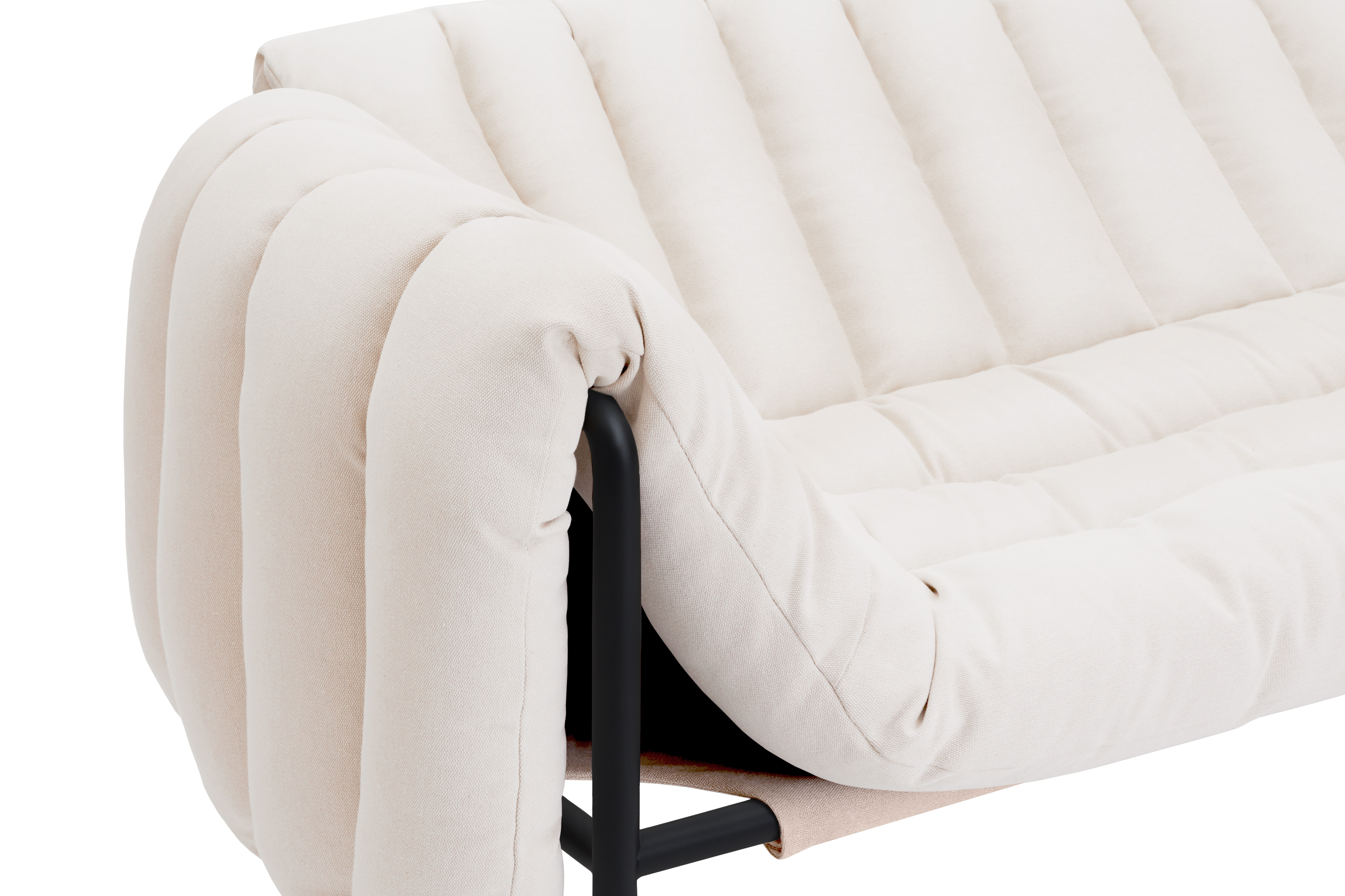 Puffy 2.5 seater Sofa Natural Black Grey Hem