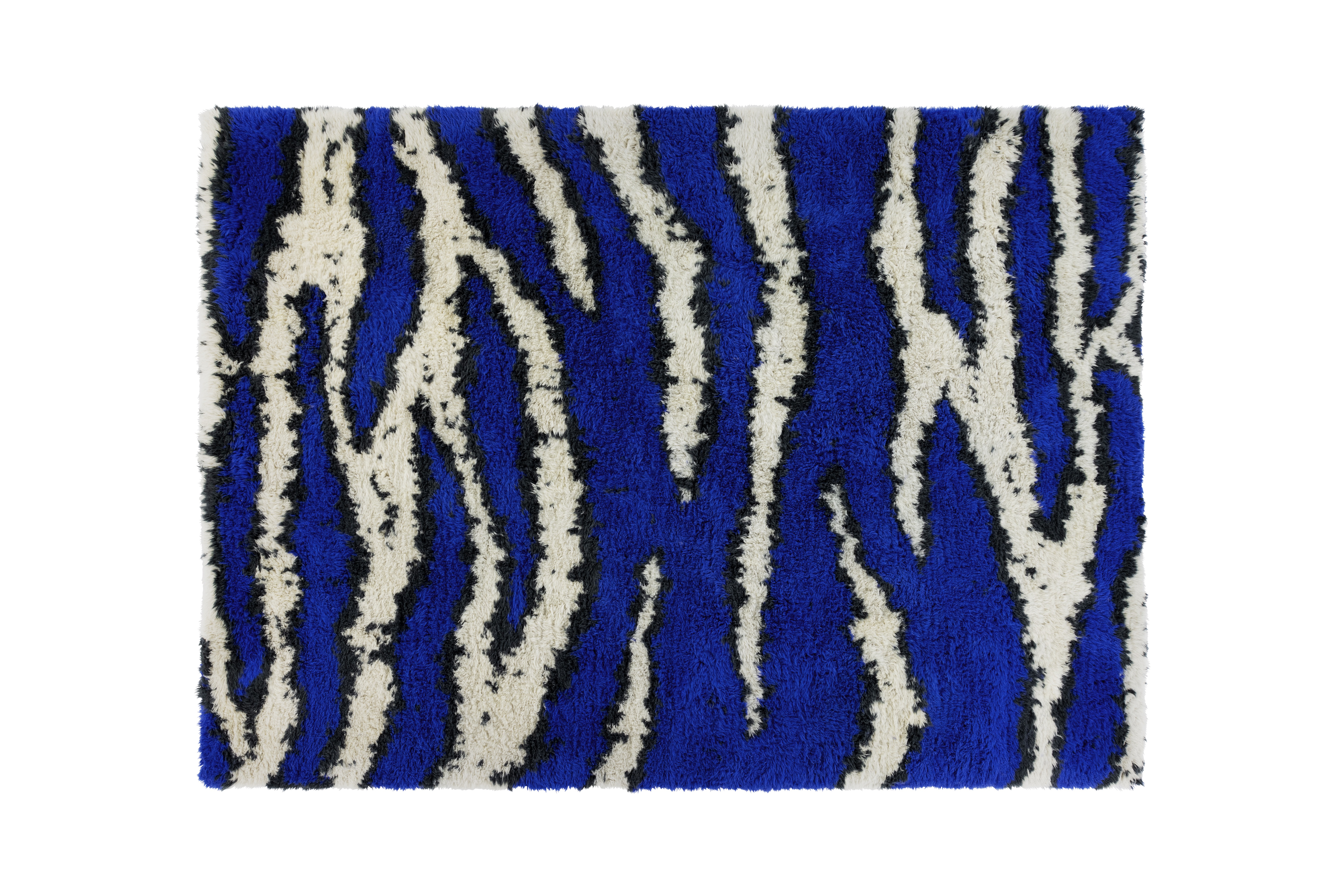 Monster Rug Medium, Ultramarine Blue / Off-white — Hem