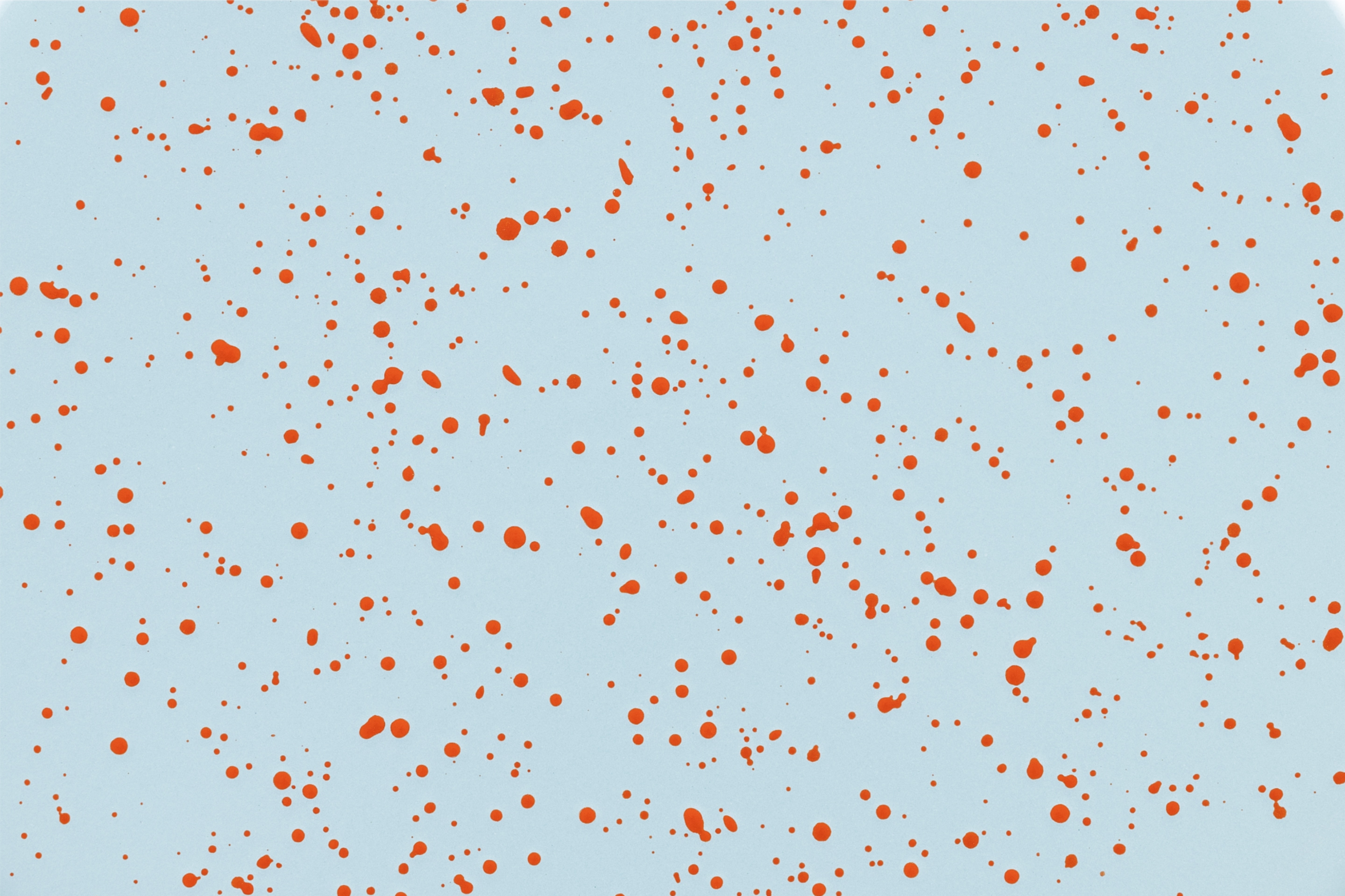 Last Stool, Light Blue / Orange Red Splatter — Hem