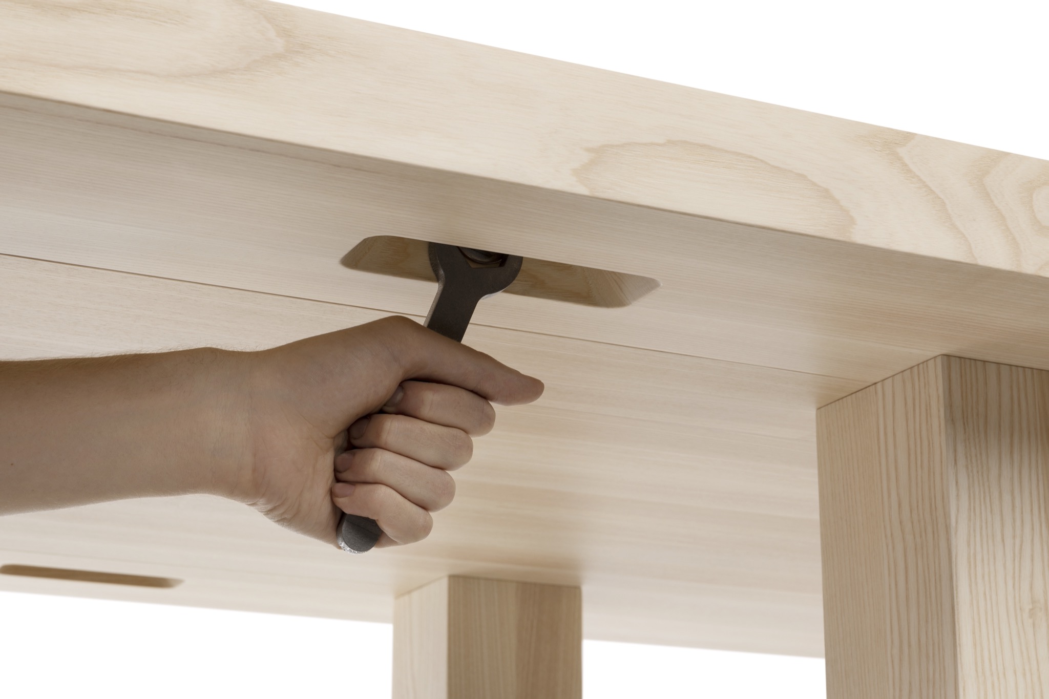 Max Table + Benches 250 cm / 98.4 in, Ash — Hem