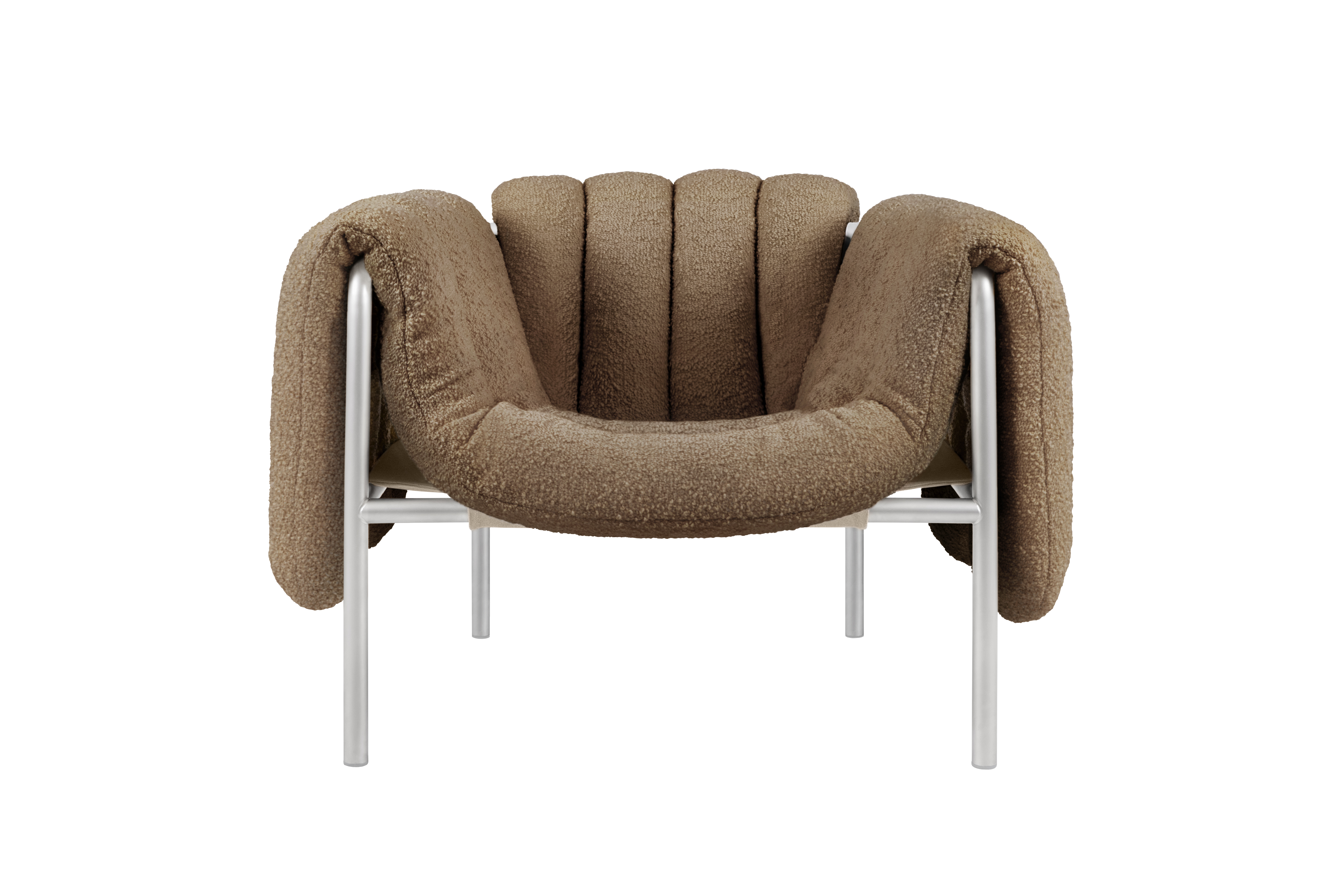 Puffy Lounge Chair, Sawdust / Stainless — Hem