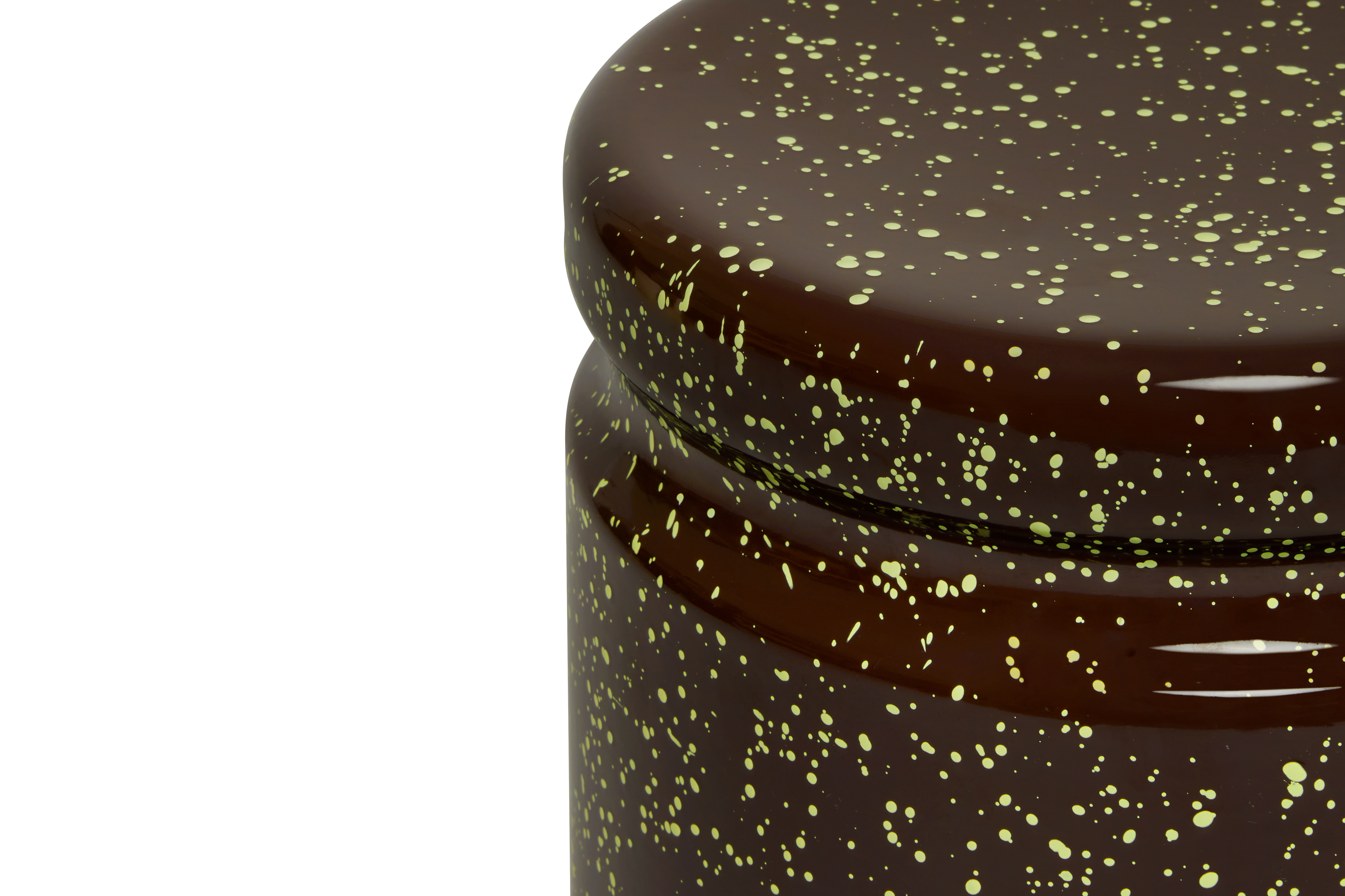 Last Stool, Brown / Pale Lime Splatter — Hem