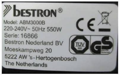 Rappel : machine à pain ABM3000B Bestron