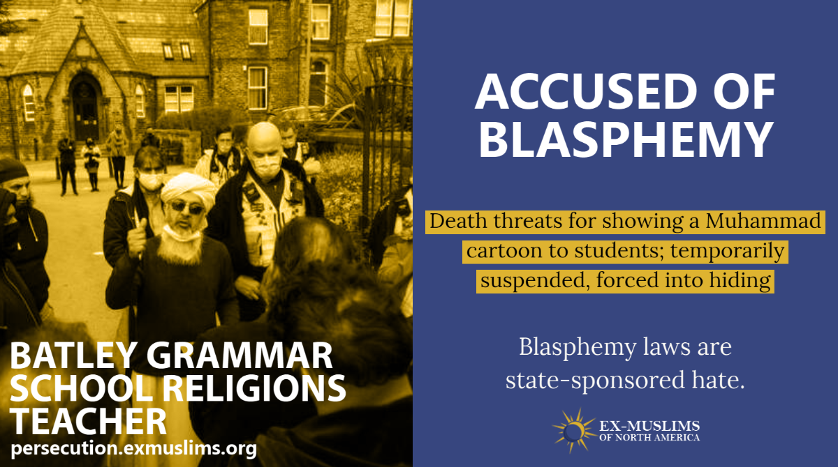 Batley religions teacher forced into hiding following death threats for ...