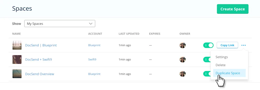 Save Time and Work Smarter with Duplicate Spaces | DocSend