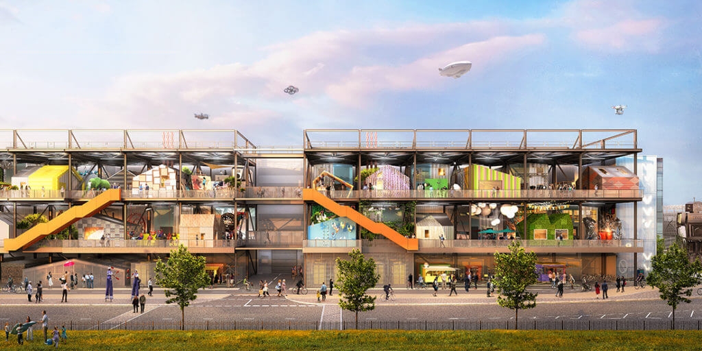 Design turns a gantry into a low-cost “vertical village” for creatives