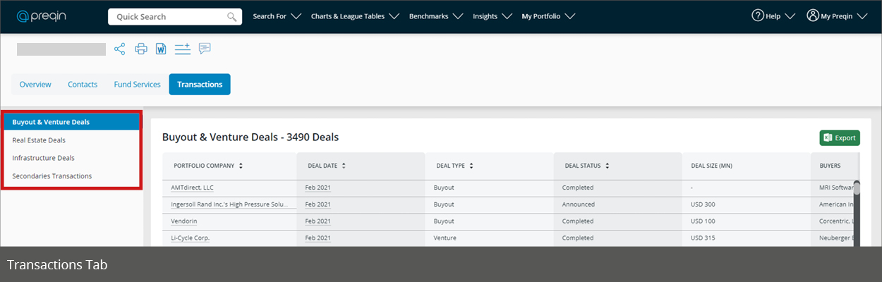 Finding Transaction Services