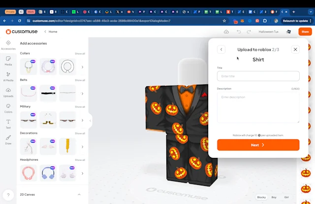 How to upload Roblox Classic Clothing directly into Roblox from Customuse | Customuse Blog
