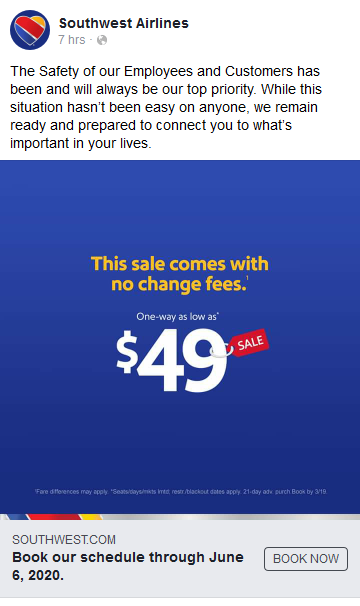 Southwest Airlines Ads and Facebook Digital Marketing | Facebook