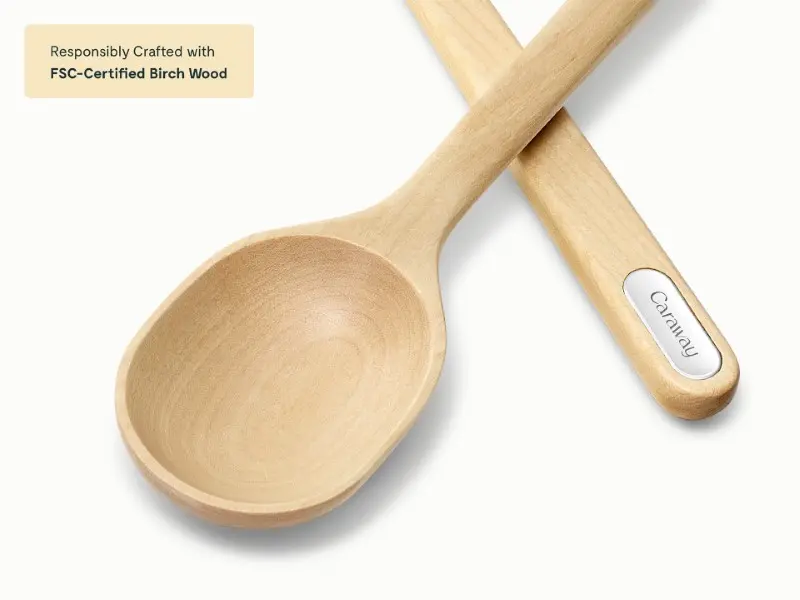 Utensil Set | 5-Piece Wooden Cooking Utensils | Caraway