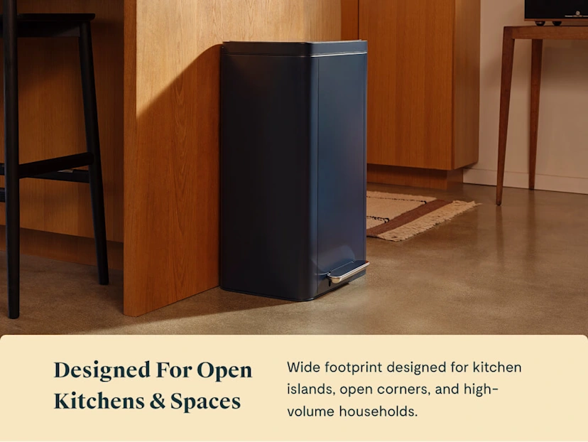 Modern Stainless Steel Kitchen Trash Can – 45L Rectangular Step Trash ...