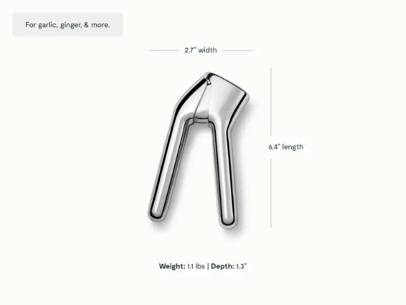 Stainless Steel Garlic Press | High Capacity & Ergonomic | Caraway