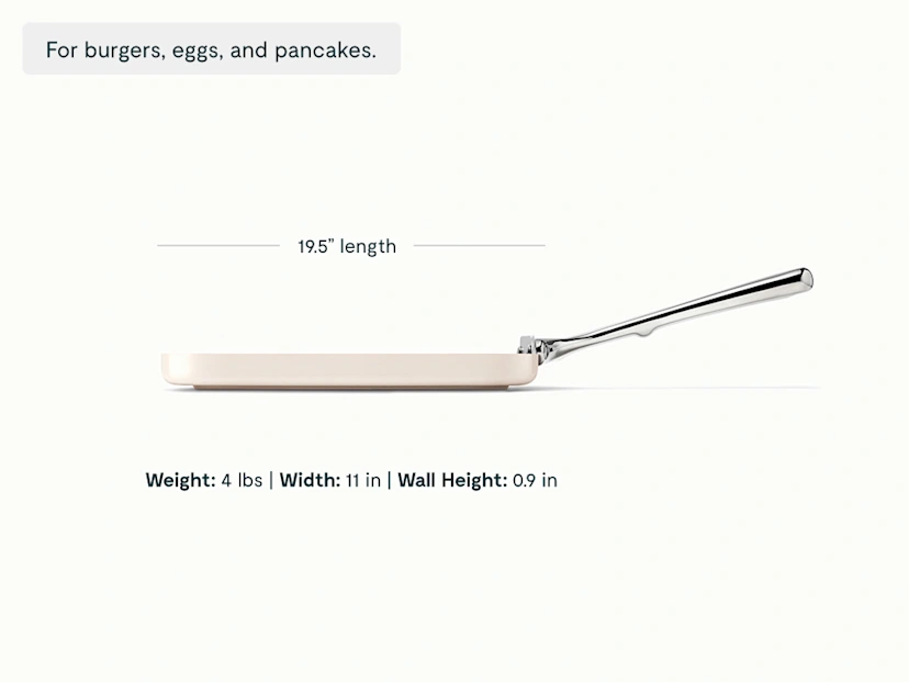 Griddle Pan | Ceramic Non-Toxic Square Griddle Pan | Caraway