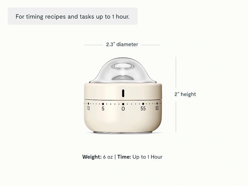 Mechanical Kitchen Timer | 1 Hour Battery-Free Dial Timer | Caraway