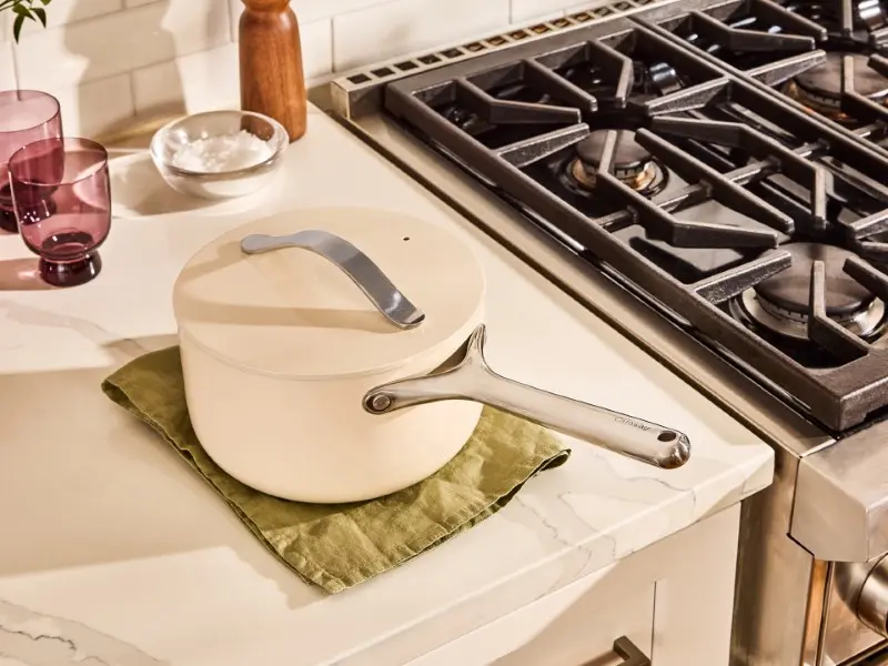Ceramic Sauce Pan | Non-Stick Sauce Pan with Lid | Caraway