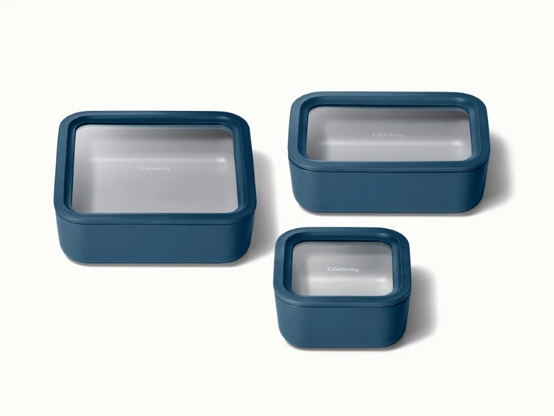 Non-Stick Ceramic-Coated Large Glass Container | Food Storage Container ...