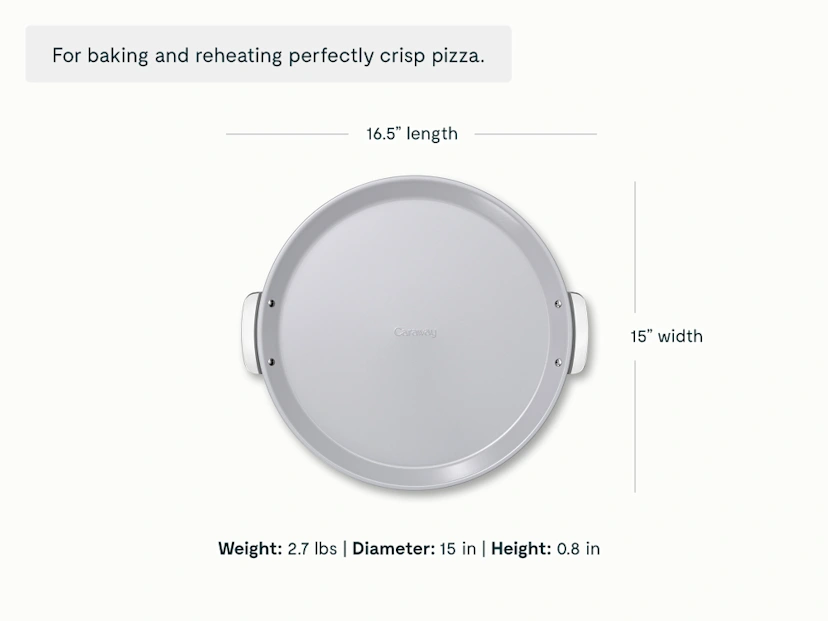 Pizza Pan | 15” Non-Stick Ceramic Baking Pan with Handles | Caraway