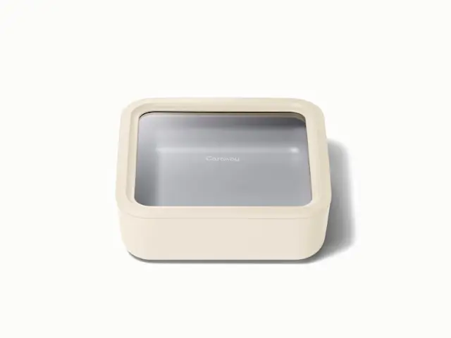 Large Glass Container | Ceramic-Coated Food Storage Container | Caraway