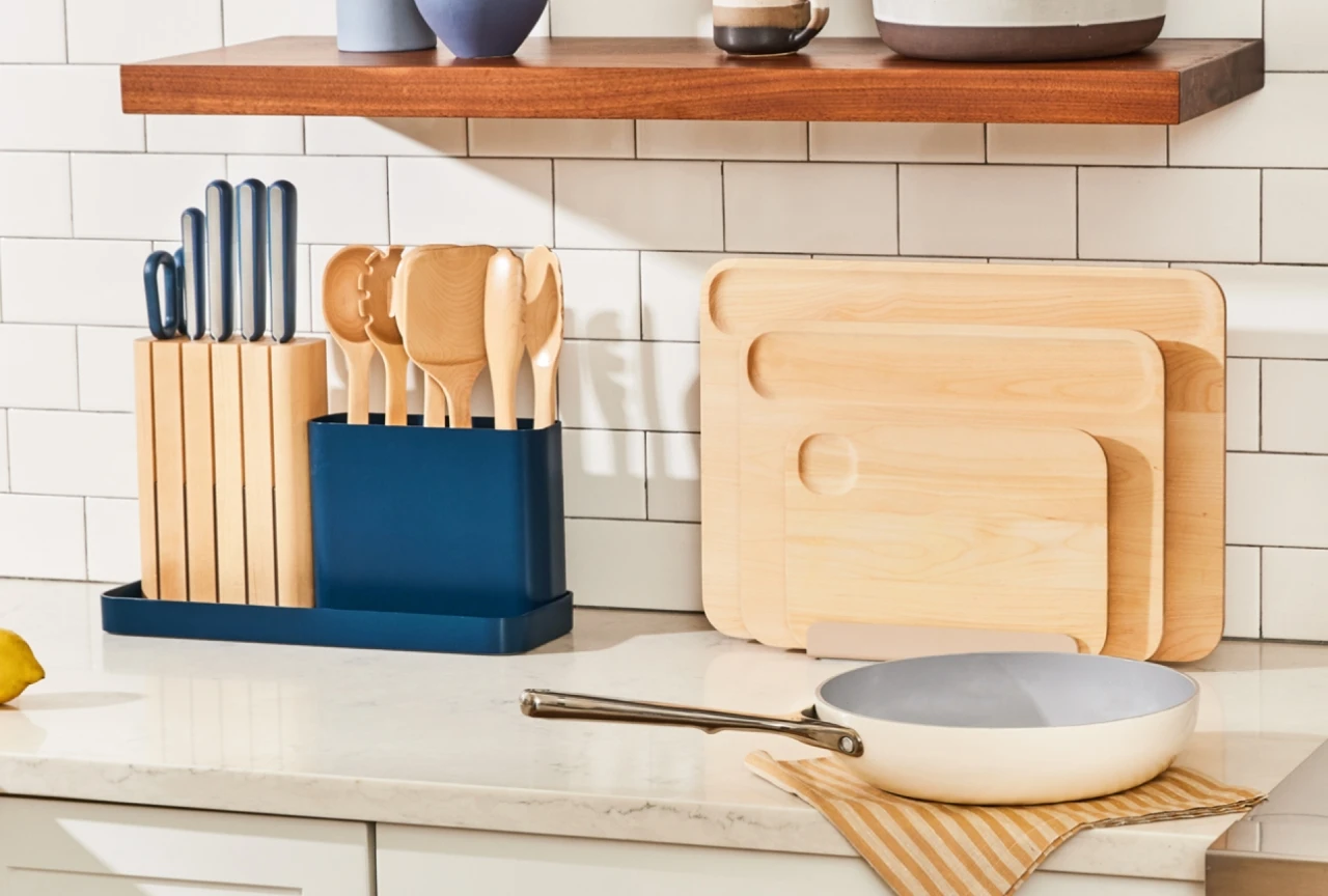 Prep & Boards Set | Non-toxic Knife, Utensil & Cutting Boards | Caraway
