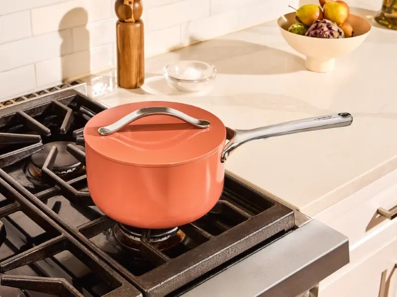 Ceramic Sauce Pan | Non-Stick Sauce Pan with Lid | Caraway