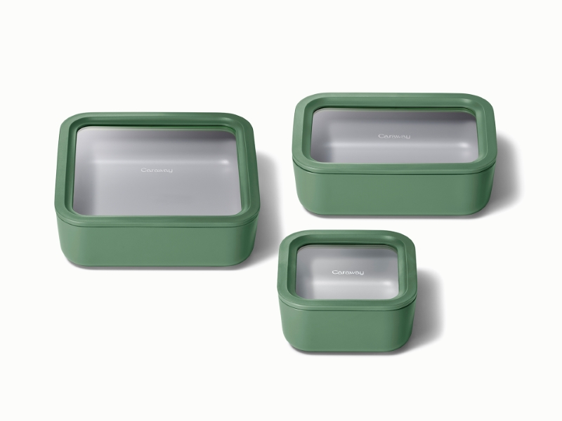 Non-Stick Ceramic-Coated Large Glass Container | Food Storage Container ...