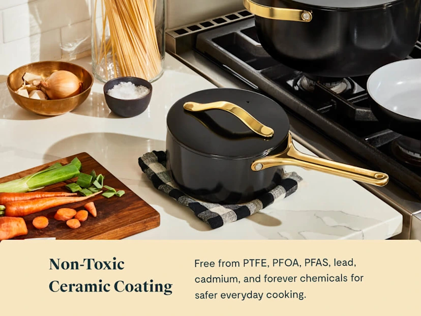 Ceramic Sauce Pan | Non-Stick Sauce Pan with Lid | Caraway