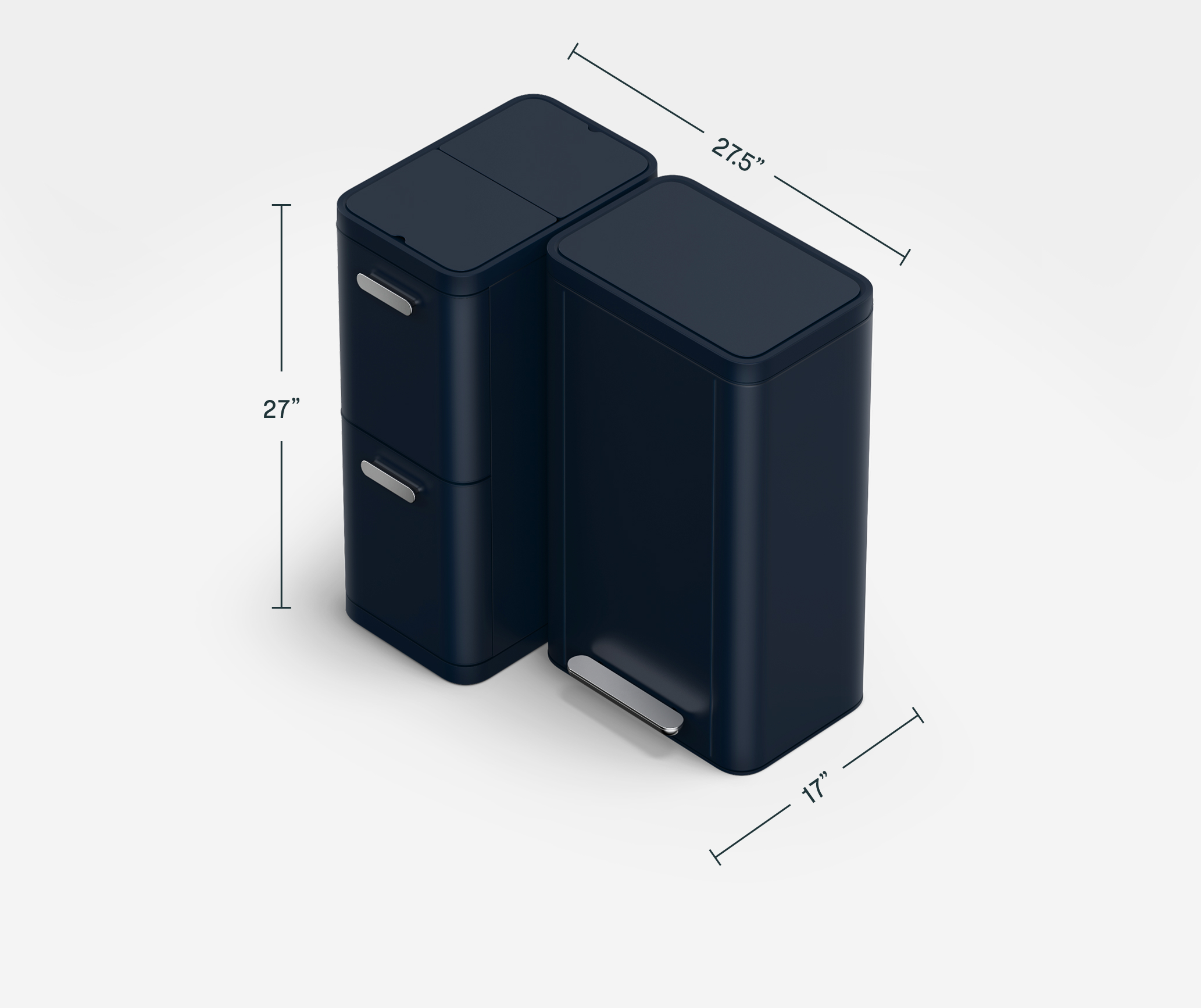 Dual Kitchen Trash Can & Recycling Bin – Modern Stainless Steel Waste ...