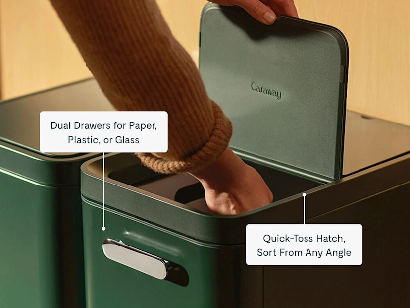 Dual Kitchen Trash Can & Recycling Bin – Modern Stainless Steel Waste ...