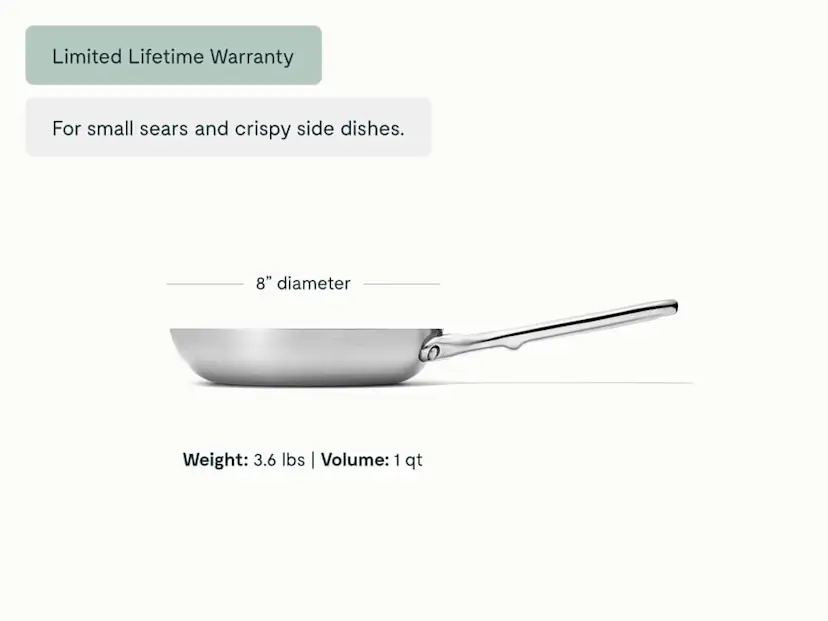 Stainless Steel Small Fry Pan | Caraway