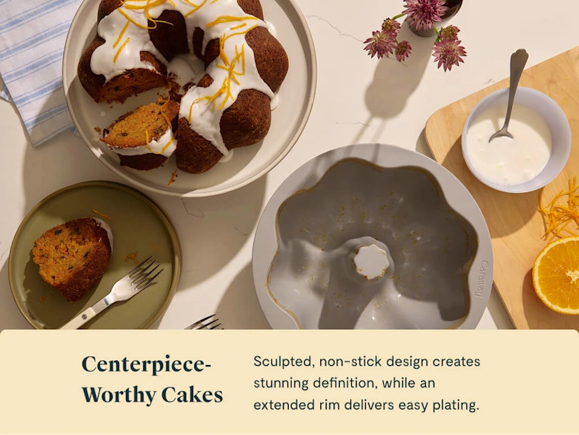 Fluted Cake Pan | 9.5” Non-Stick Ceramic Baking Pan | Caraway