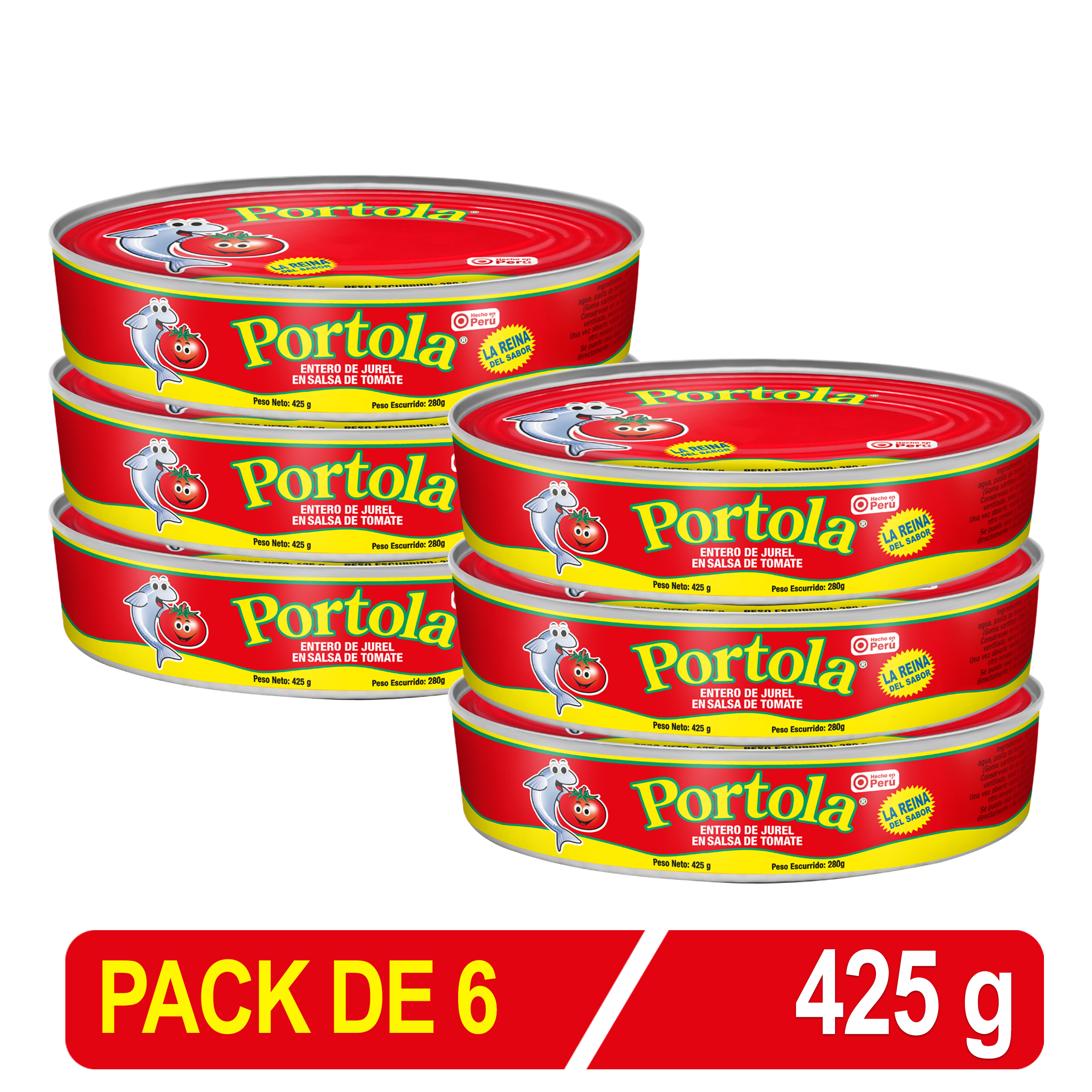 Oval Entero De Jurel En S/Tomate Portola X 425 Gr Caja X 6 Uni