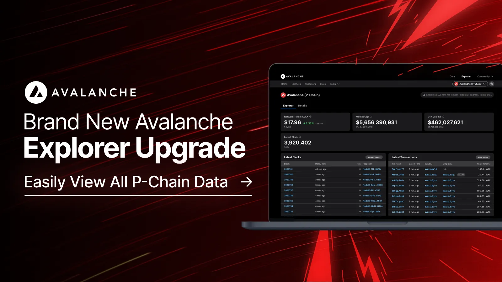Avalanche Explorer Gets a Brand New Upgrade for All P-Chain Data | Avax.network