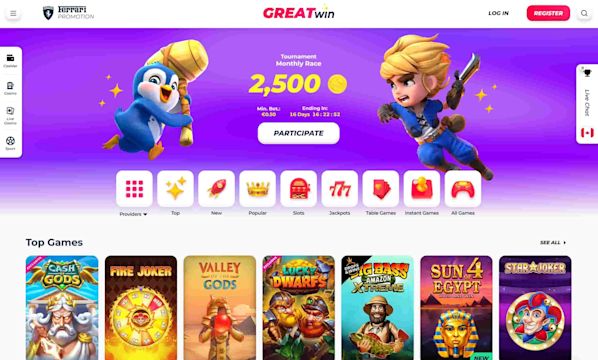🎖️ GreatWin Casino Review 2024 - $750 Bonus + 200 FS